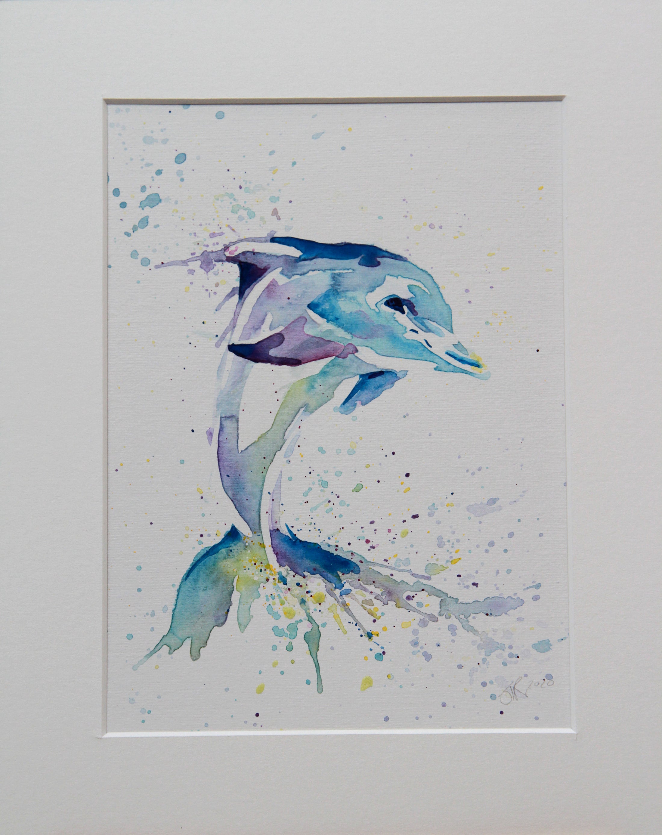 DOLPHIN original watercolour painting – Jill Temporal Fine Art