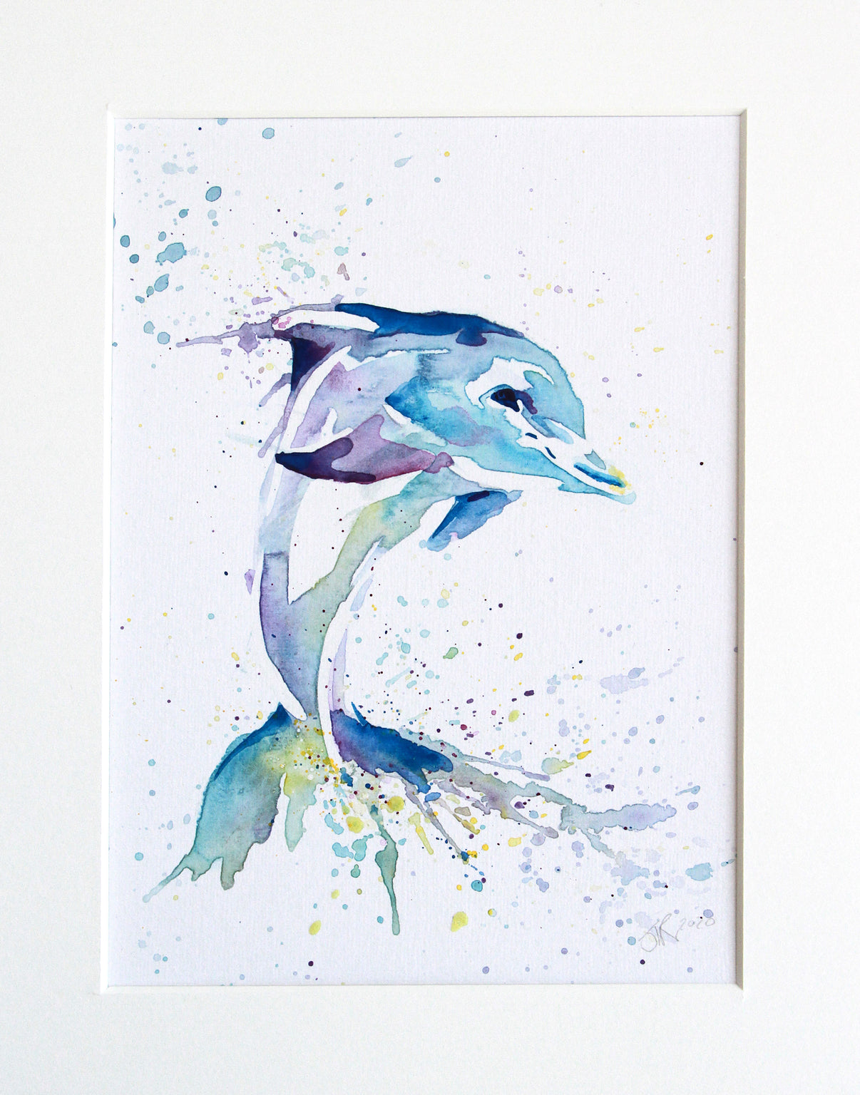 DOLPHIN original watercolour painting – Jill Temporal Fine Art