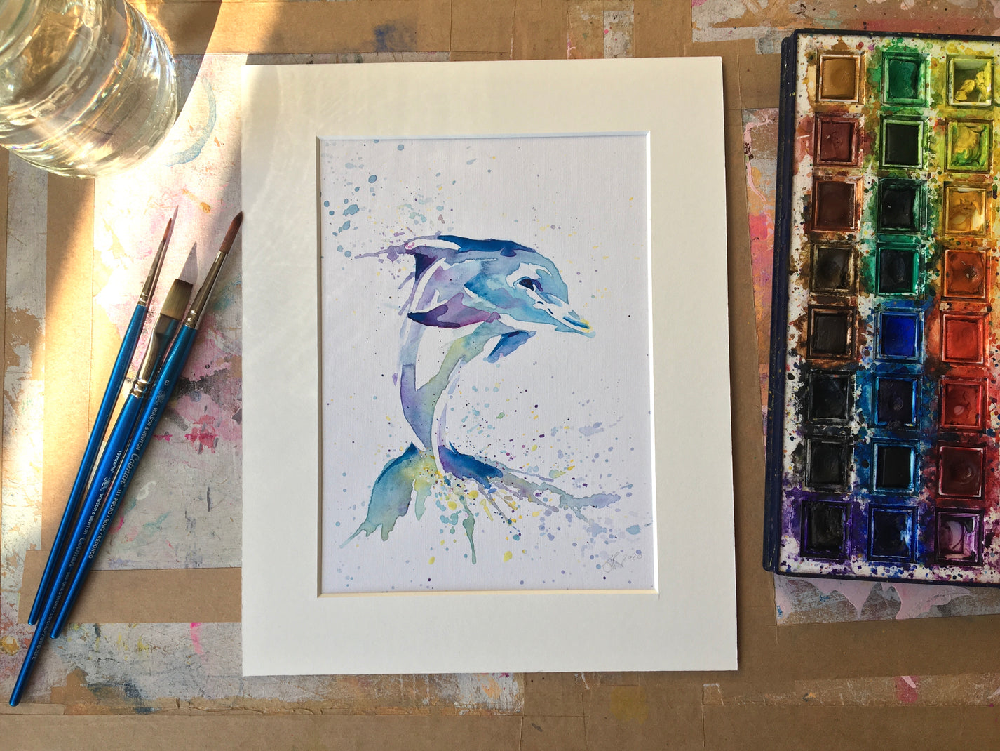 DOLPHIN original watercolour painting – Jill Temporal Fine Art