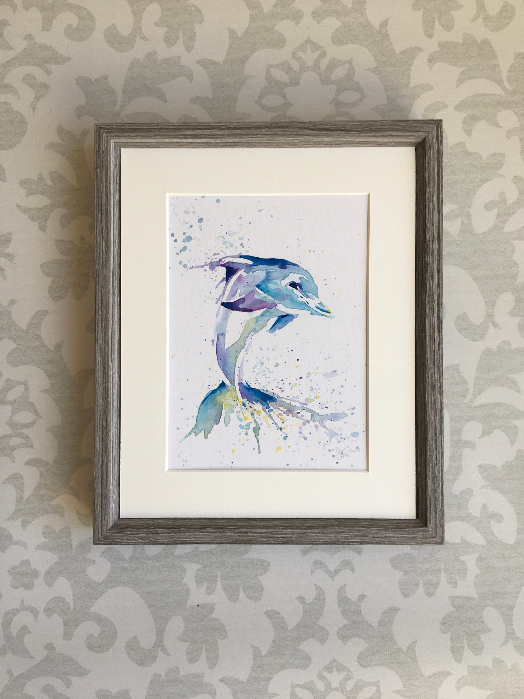 DOLPHIN original watercolour painting – Jill Temporal Fine Art